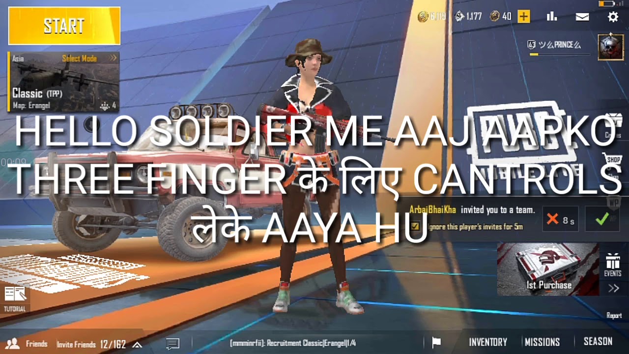 PUBG MOBILE LITE THREE FINGER CONTROLS - YouTube