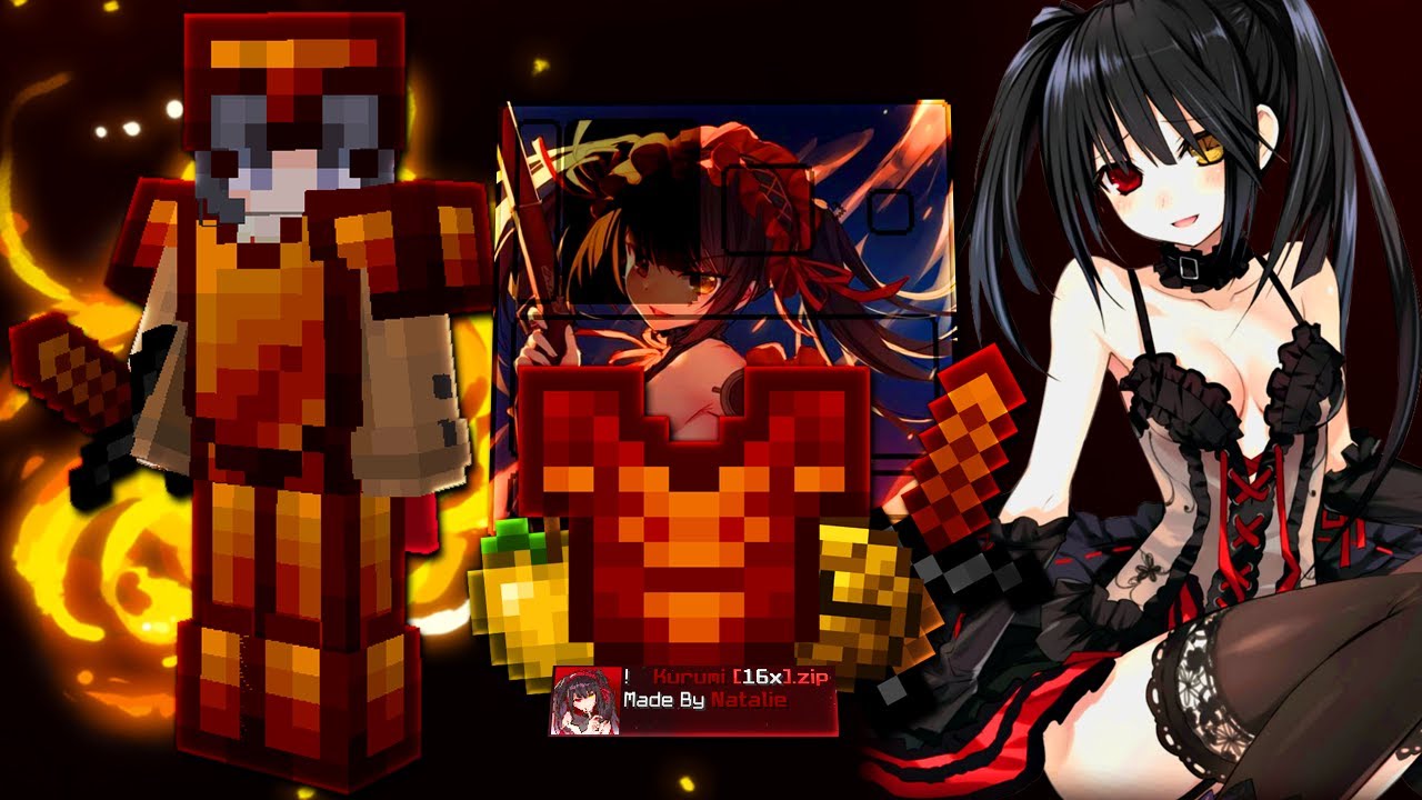 Kurumi Tokisaki 16x - minecraft bedwars texture pack (anime texture ...