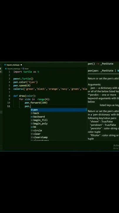 How to draw a spiral square mania using python code?😲🤔 - YouTube