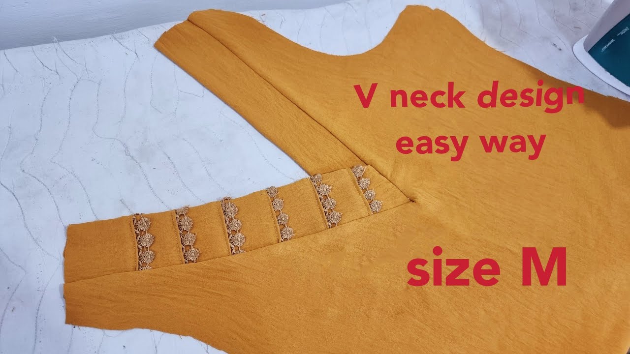 beautiful V neck design/ cutting and stitching/ size M - YouTube