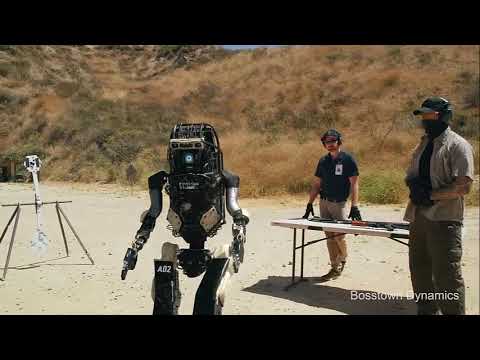 Army robot dog training and military robots - YouTube