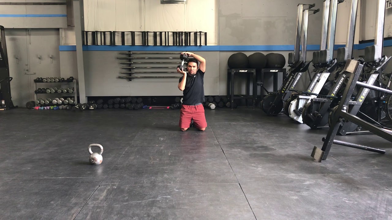 Kneeling Dumbbell Halo - YouTube