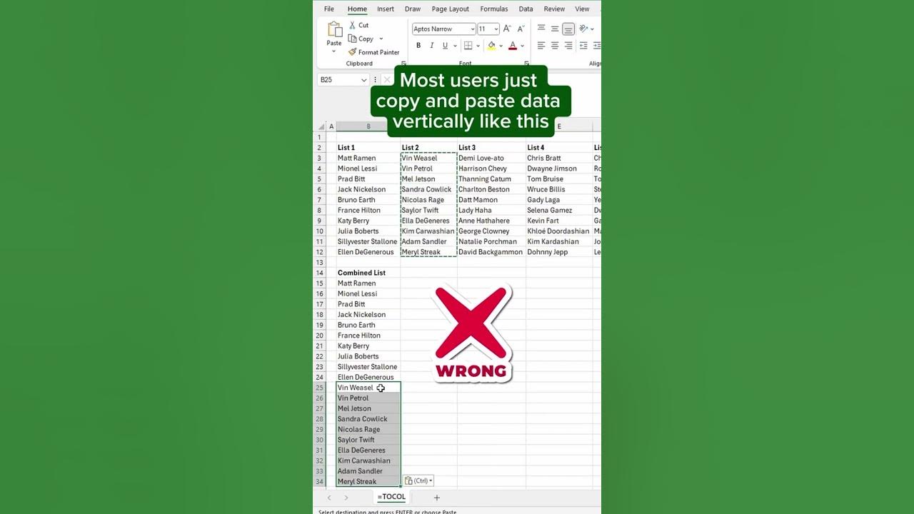 How to use =TOCOL Function in Excel 😱😎 #excel #shortsfeed #exceltips #trendingshorts # ...