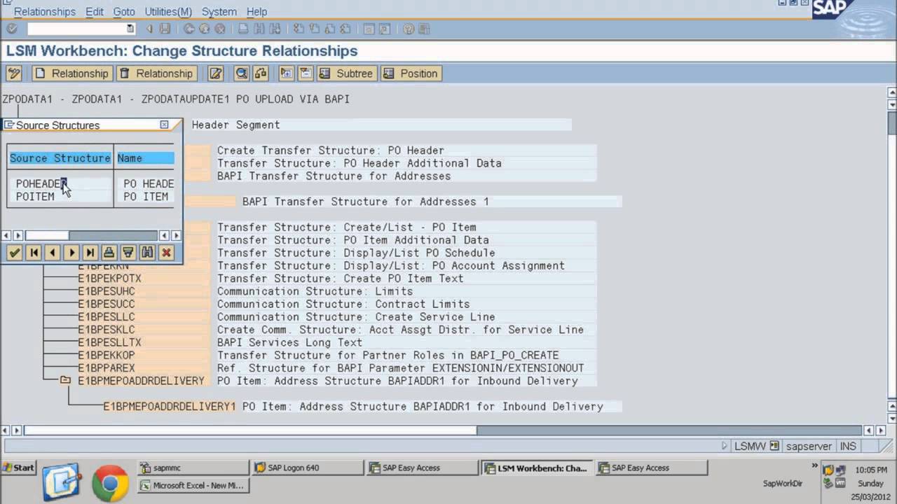 SAP ABAP LSMW BAPI PO UPLOAD PART 1 - YouTube