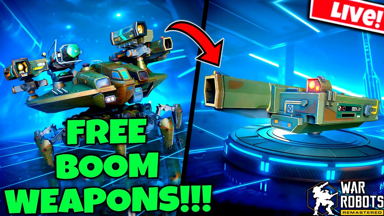 LIVE Boom Weapon GIVEAWAY + NEW KAJI Robot Gameplay! | War Robots 11.4 ...