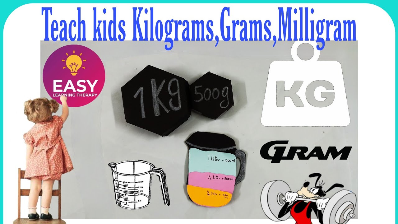 Teach children concept of kilogram,gram&milligram||learning with simple ...