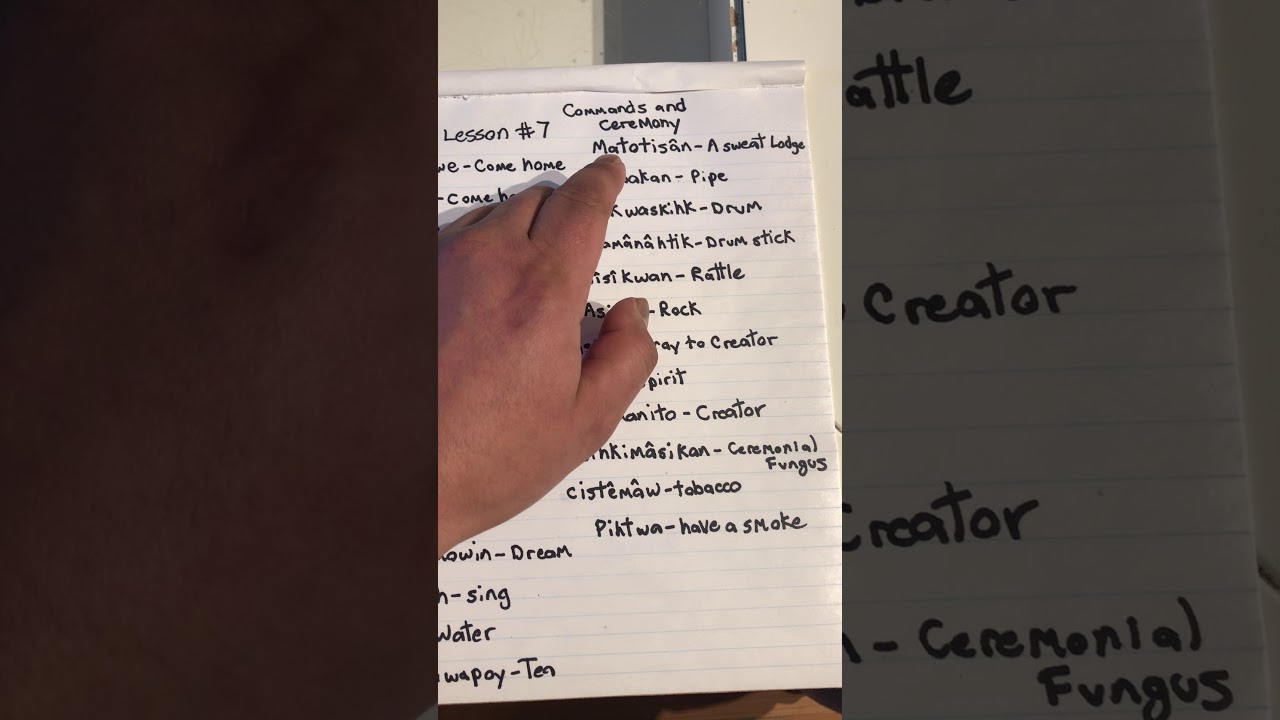 Cree language learning-Ceremony and sacred items. (also a few commands ...