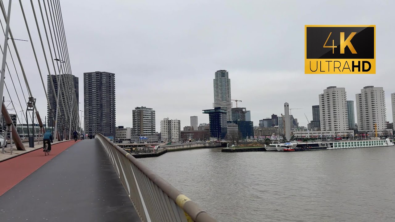 Rotterdam Netherlands Part #1 - [4K HDR] Wilhelminakade, Stadsdriehoek ...