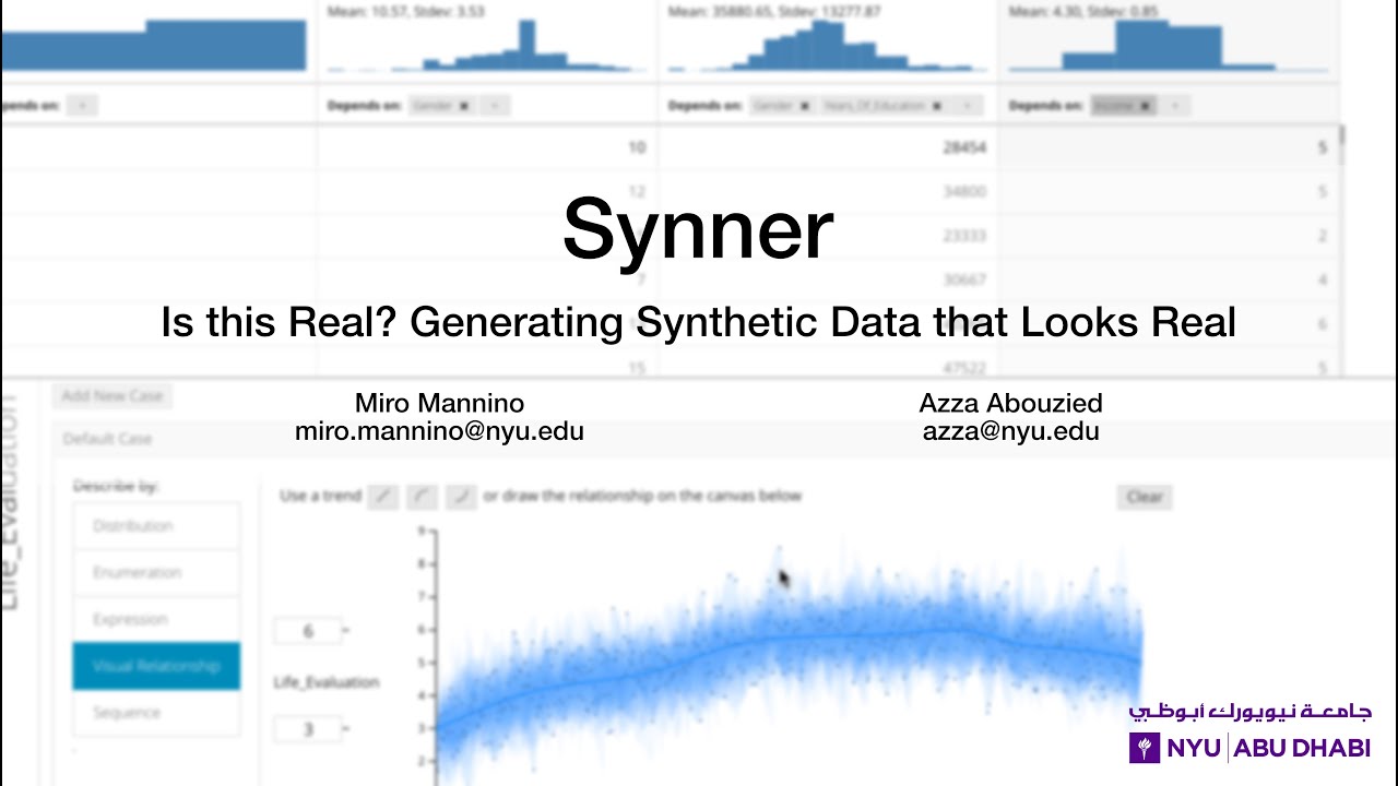 Synner - Generating Realistic Synthetic Data - YouTube