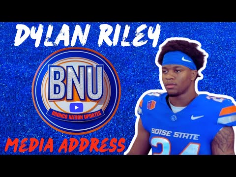 Boise State Running Back Dylan Riley speaks to the media following the ...