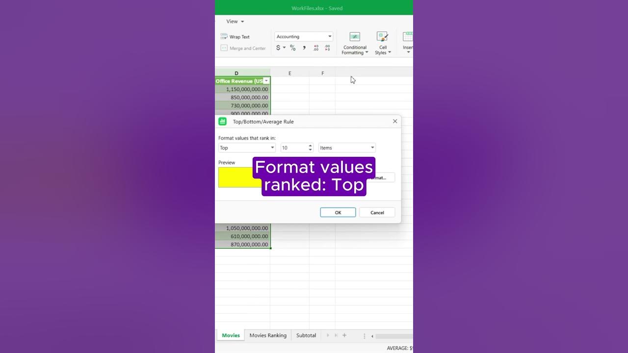 Sheets Hack | 🏅Color code the Top 3 values, so they POP! 🙌 #excel #sheets #exceltips - YouTube
