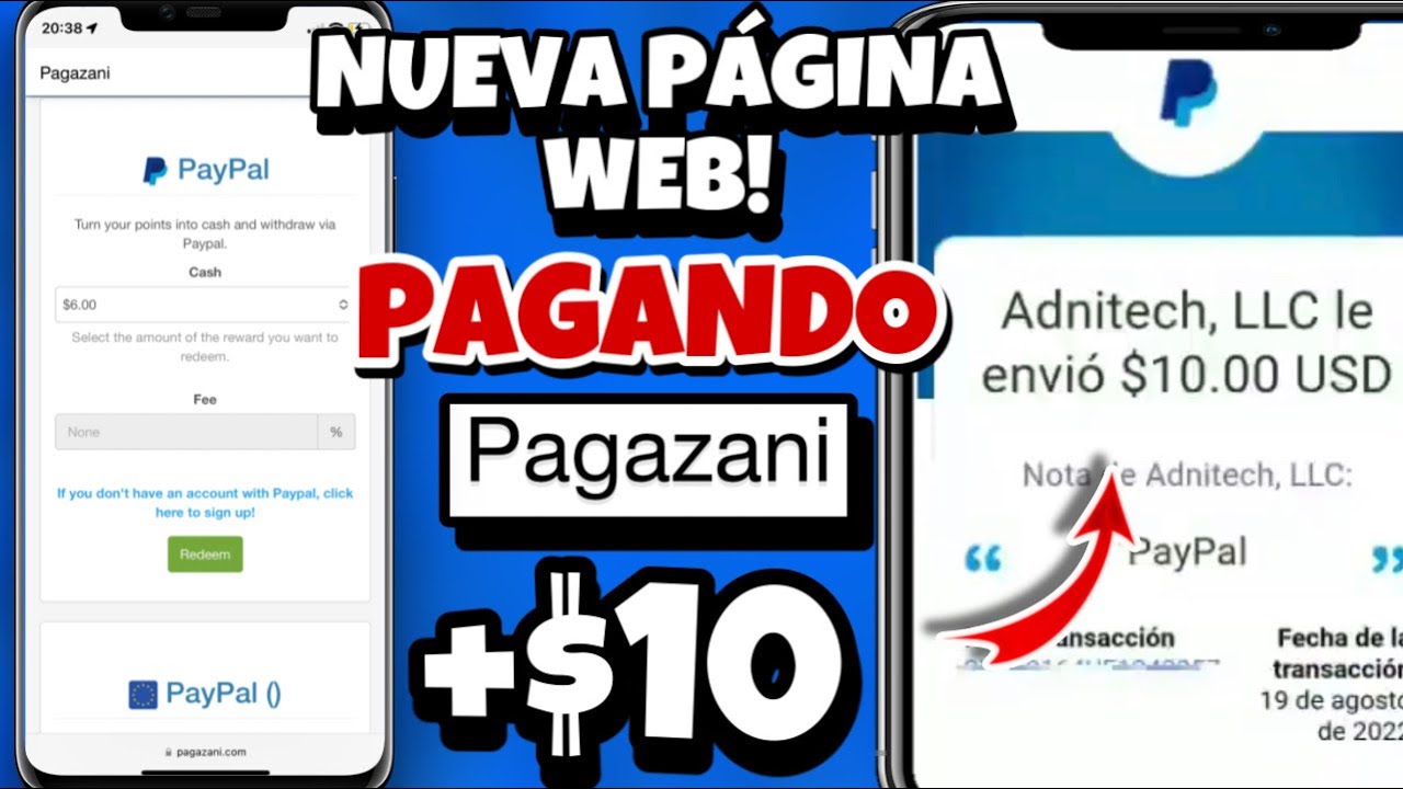 NUEVA PÁGINA WEB QUE PAGA! 😱 [pagazani] 💸 🔵 WEB PARA GANAR DINERO A PAYPAL 2022 [$10.00]🤑🔥 - YouTube