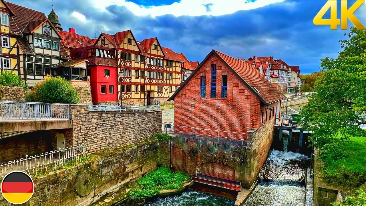 Walking tour in Han Münden, Germany 4K 60fps - A beautiful German town ...