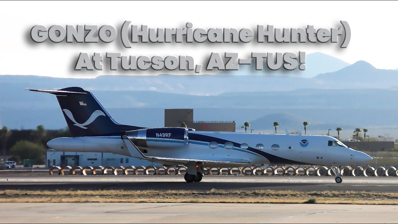 4K| Gonzo (Hurricane Hunter) Gulfstream IV at Tucson, AZ- TUS! - YouTube