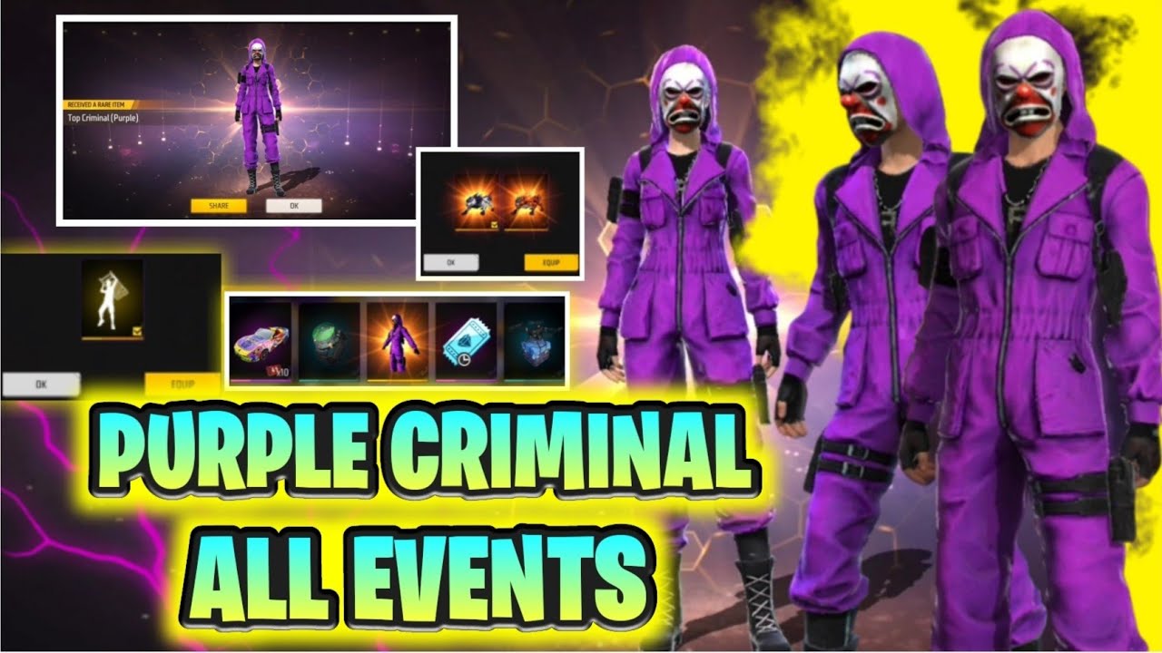 PURPLE TOP CRIMINAL SPIN 🤭 VIDEO PURPLE CRIMINAL ALL EVENTS FIREE FIRE ...