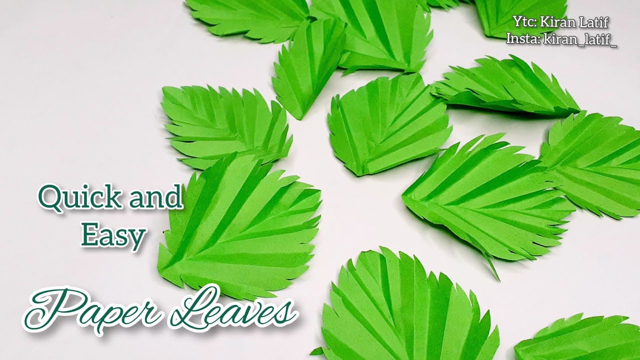 Paper Leaves / How to make a paper rose LEAF / Paper leaf DIY / Rose ...