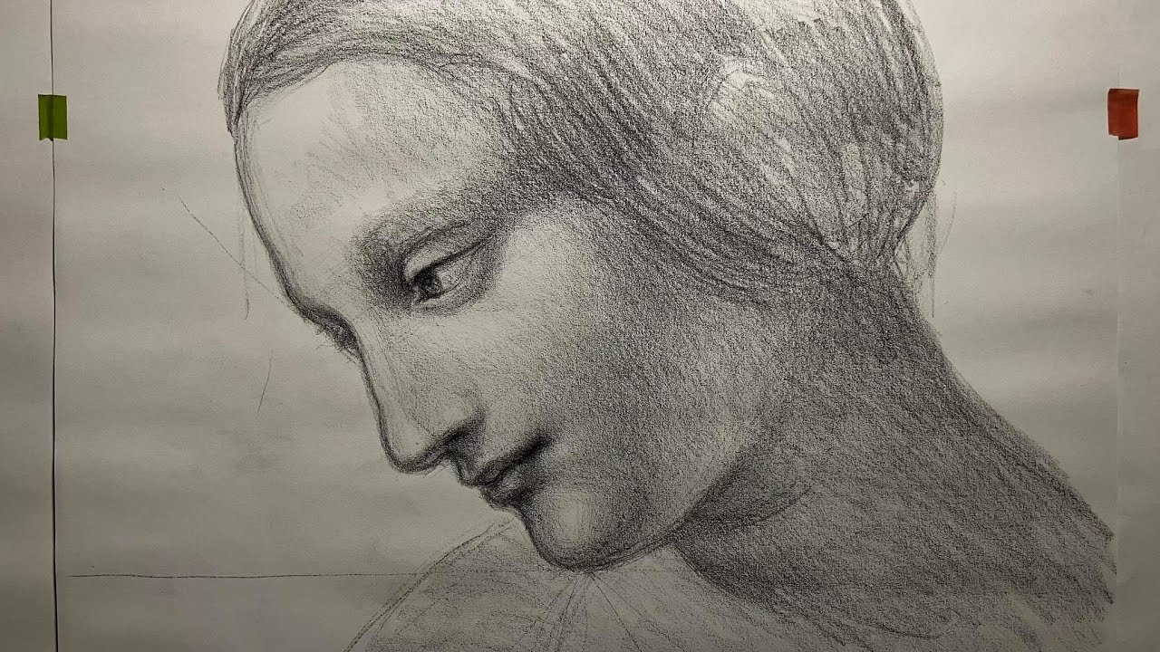 Lessons from the Great Masters : Head of a young woman,c.1480, Leonardo ...
