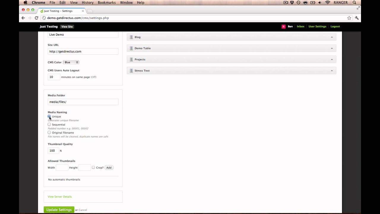 Directus 5 Settings - YouTube