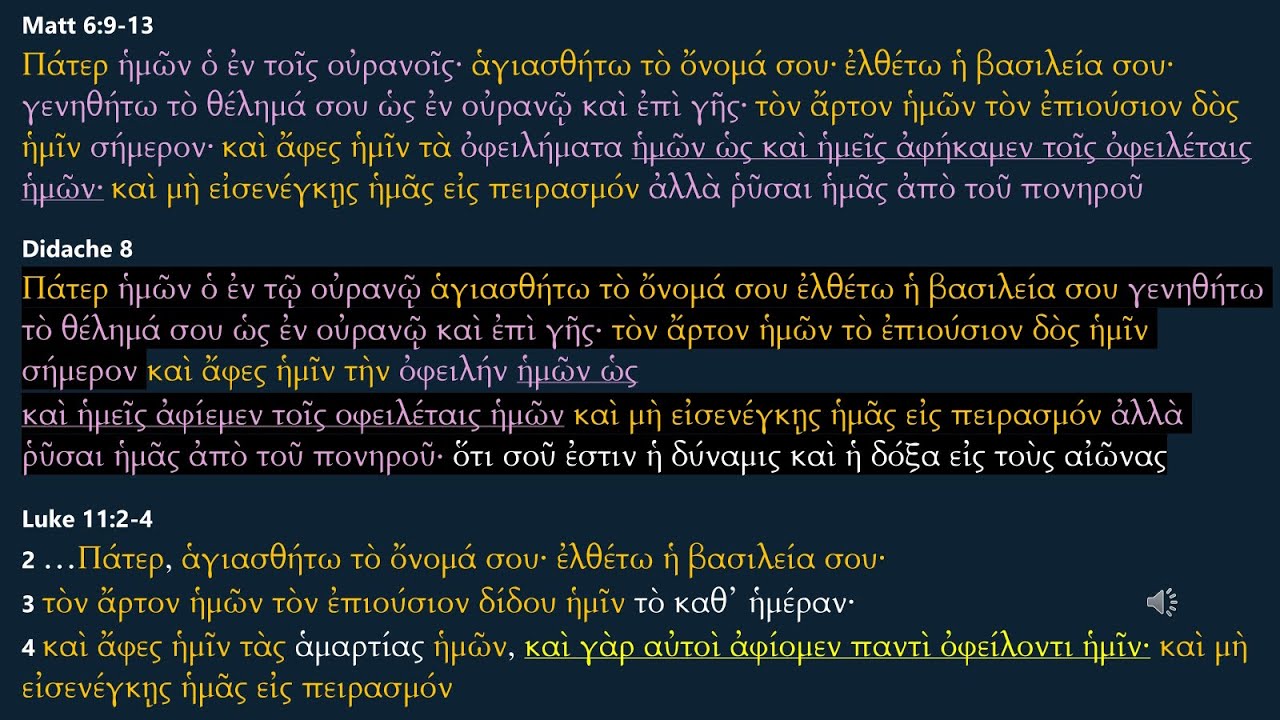 Canon Not - Didache 8 - The Lord's Prayer - 09/29/2024 - YouTube