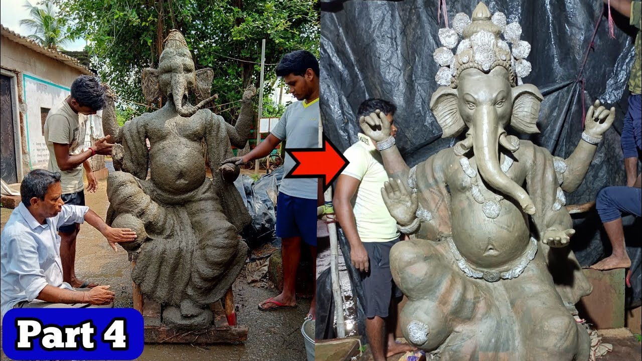 Eco Friendly Ganpati Making 2021 | Part 4 | Ganpati Murti Making At ...