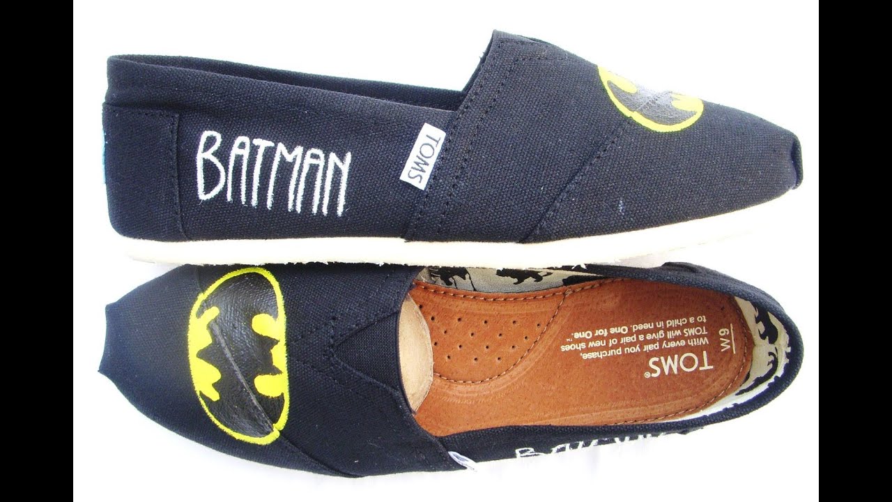 Batman TOMS hand painted by Fruitful Feet - YouTube
