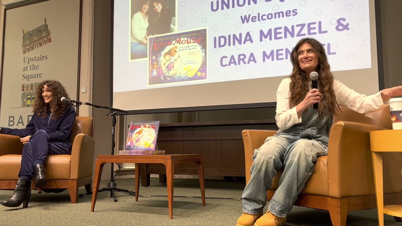 Clip of Idina Menzel & Cara Mentzel getting settled at Loud Mouse event ...