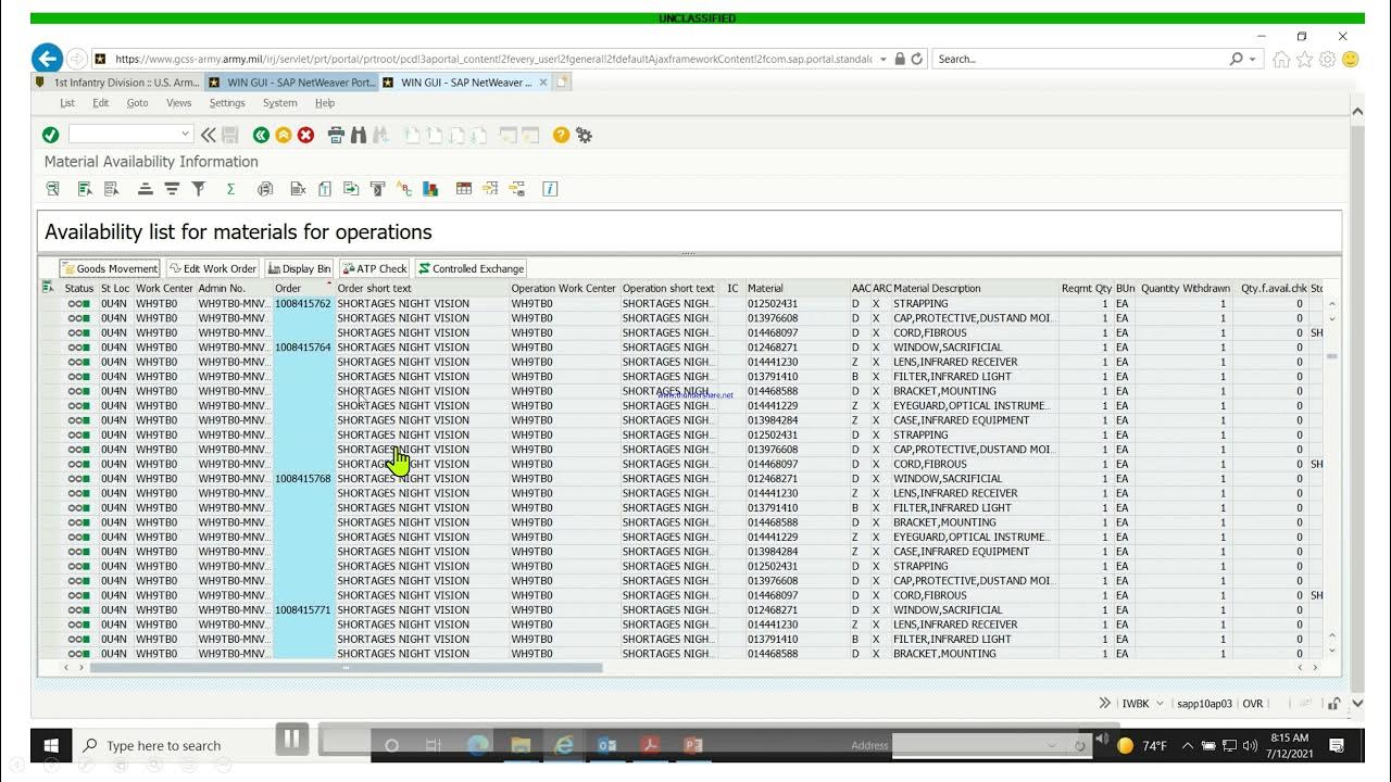 GCSS ARMY - How to consume or issue class 9 shortages on G-Army. - YouTube