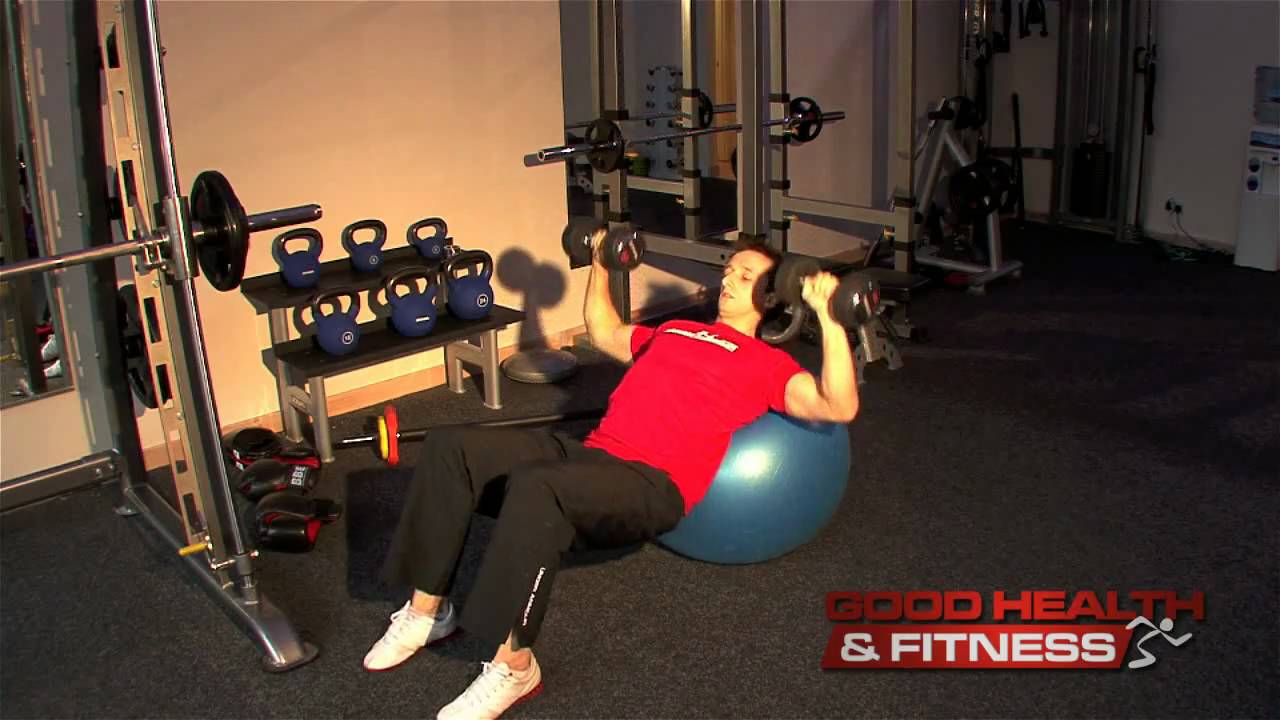 Chest - Stability ball incline dumbbell press - YouTube