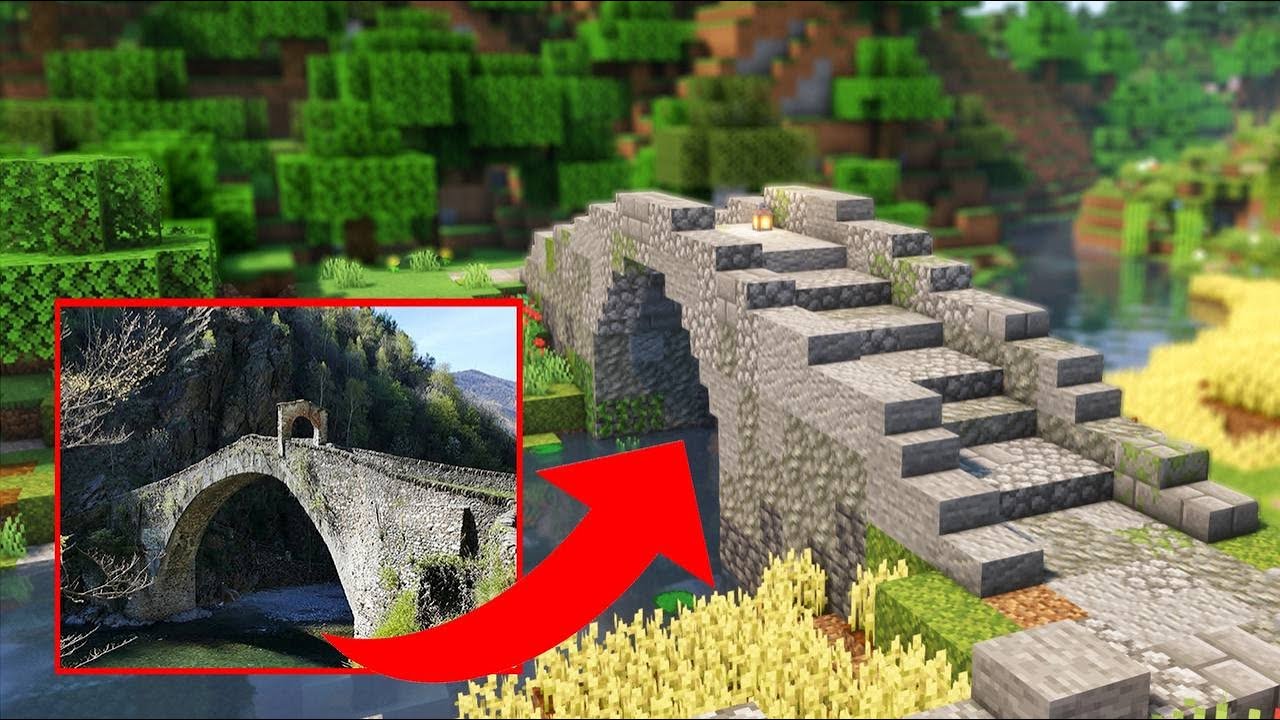 Minecraft - How to Build a Bridge [Tutorial] - Medieval Stone Bridge ...
