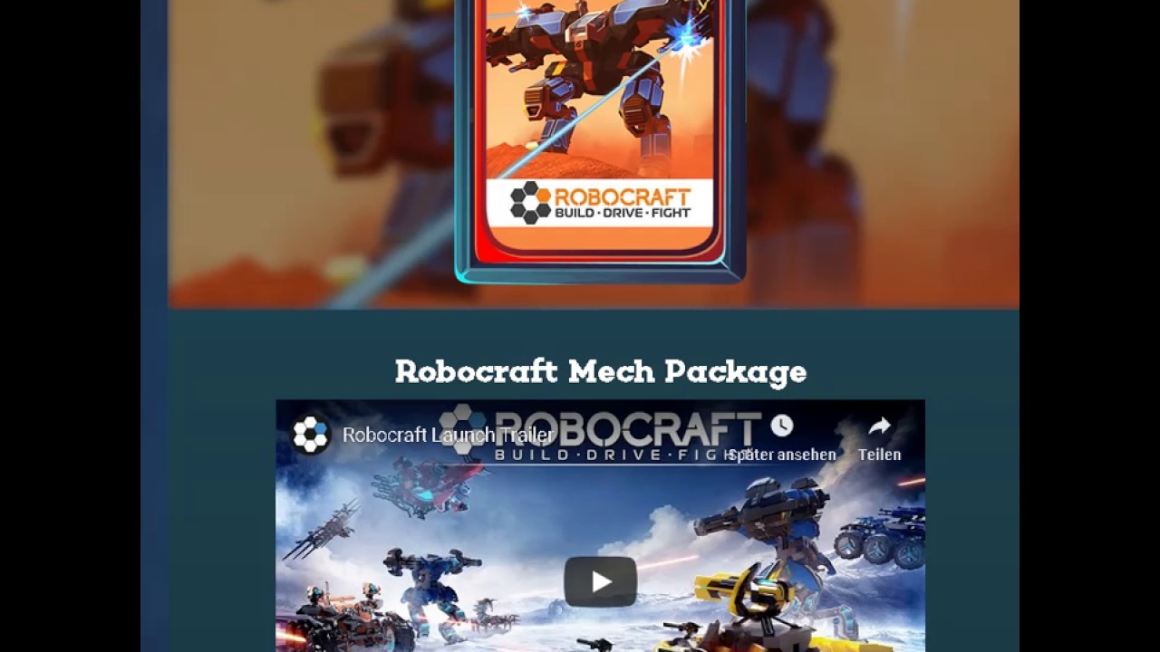 Robocraft Mech Package Code - YouTube