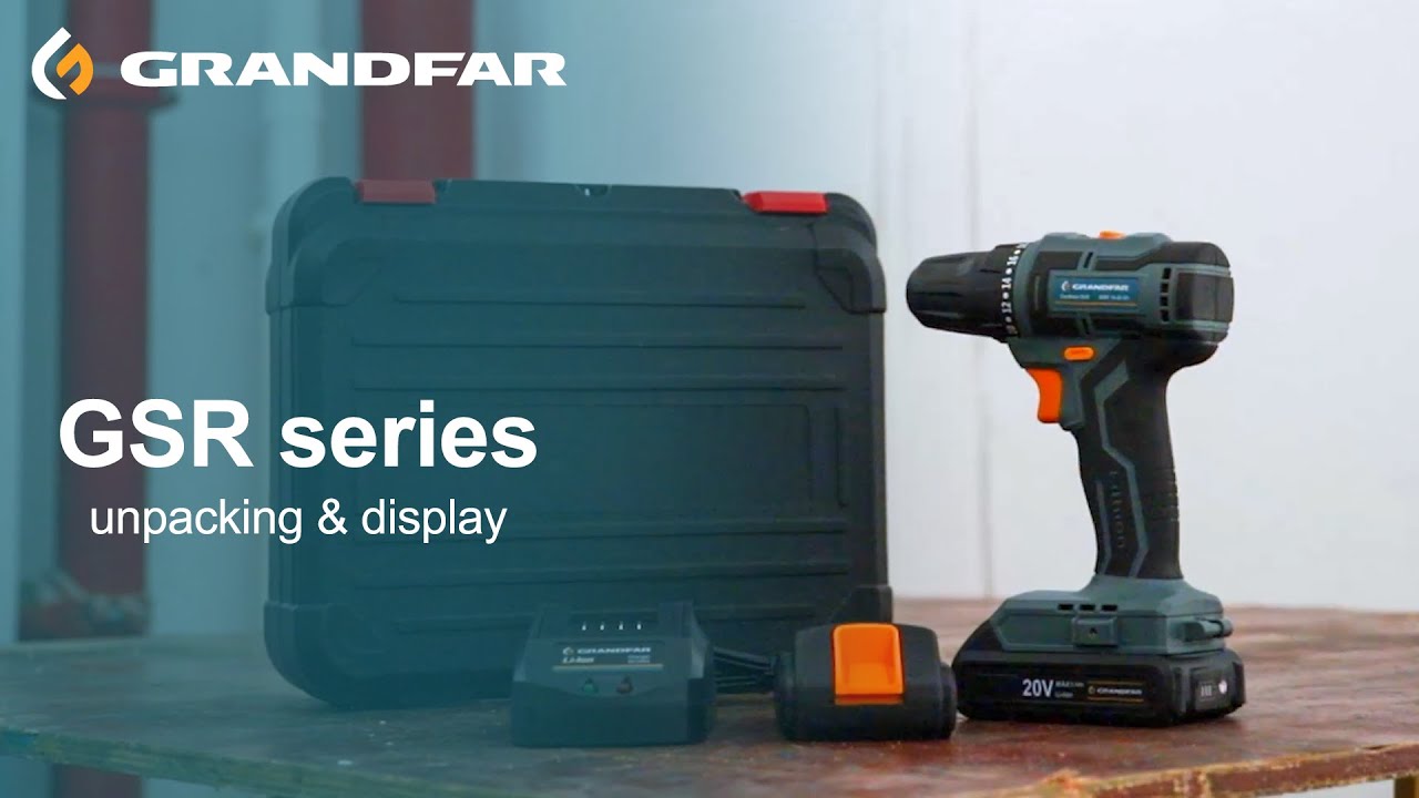 GRANDFAR GSR Series Cordless Drill Unpacking & Display - YouTube