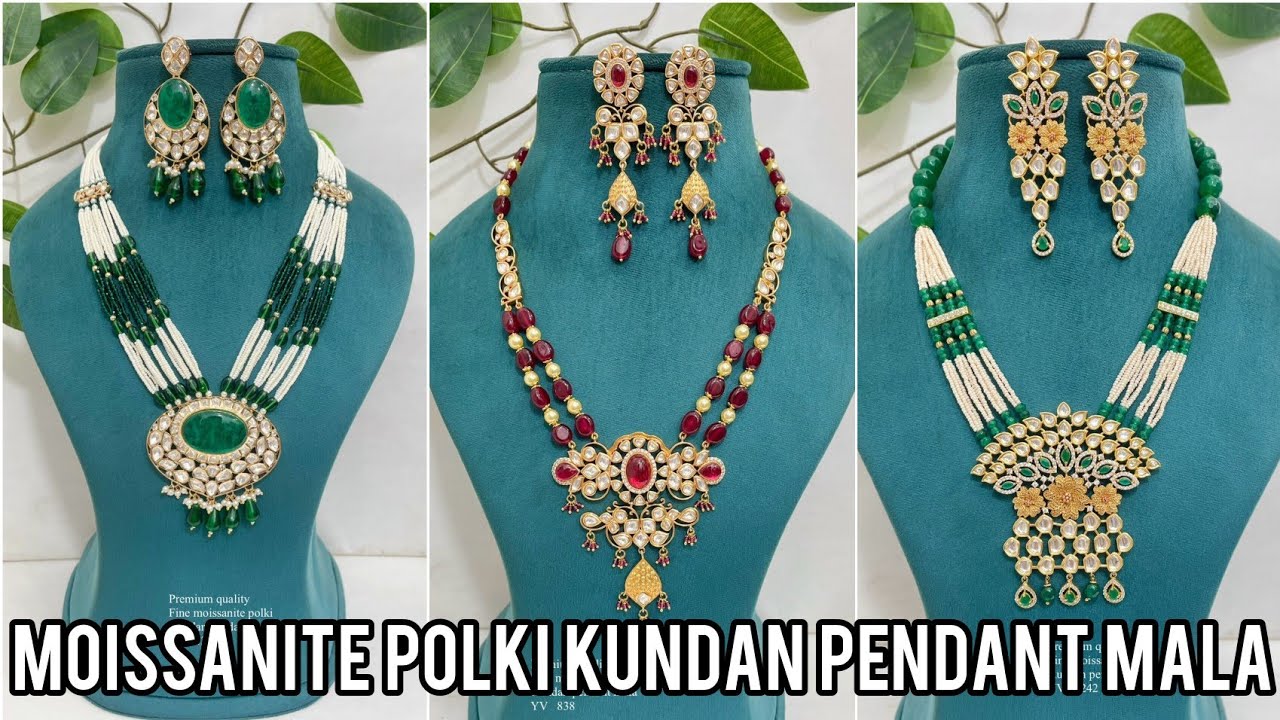 Moissanite Polki Kundan Mala Set|Premium Quality Kundan Best Jewellery ...
