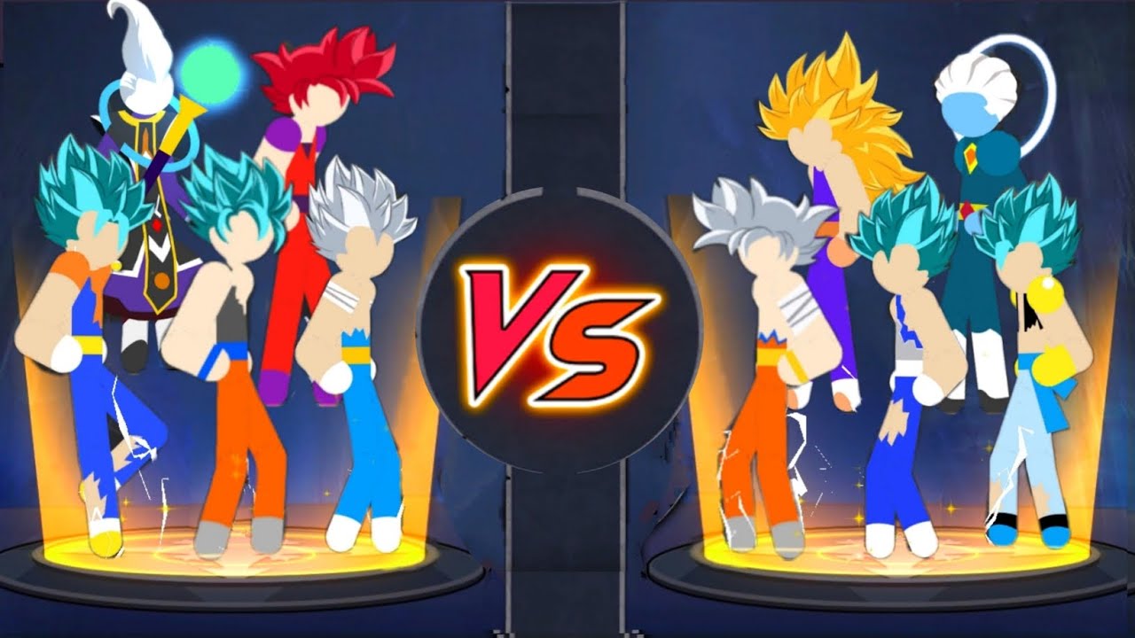 Stickman Warriors Multiplayer/PVP Vegito SSJ Blue, Vegeta Ultra & Goku ...