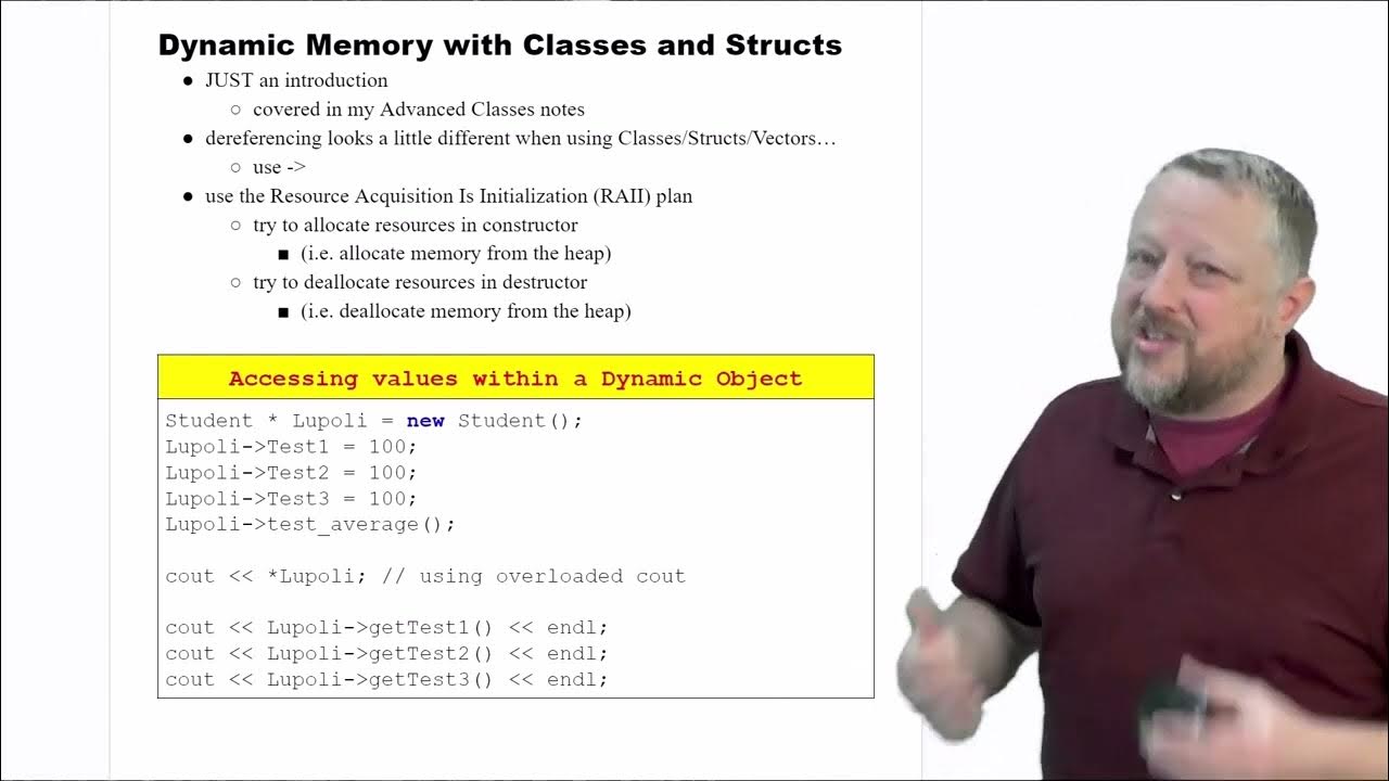 9 - Dynamic Memory with Classes and Structs - YouTube