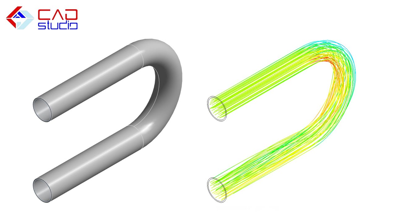 Water flow in U pipe simulation - YouTube