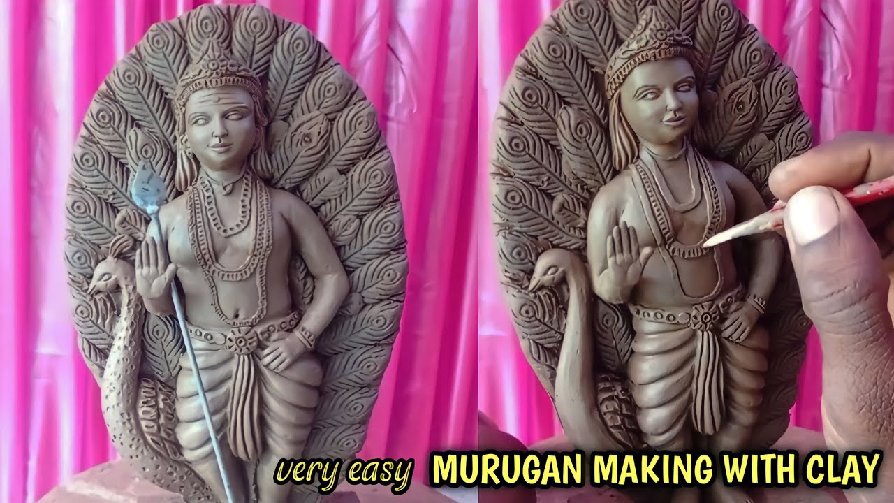 How to make murugan with clay/clay modeling murugan making/murugan ...