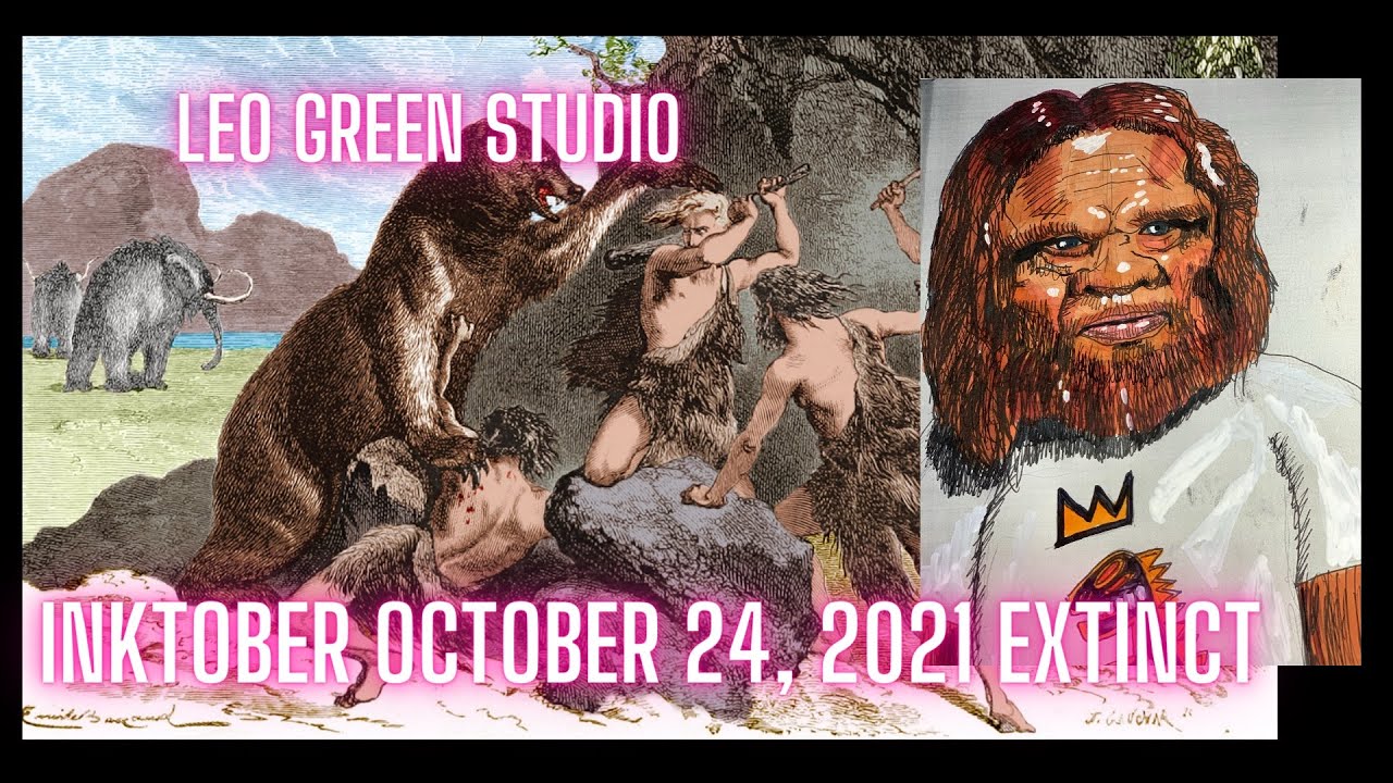 Inktober October 24, 2021 Extinct Caveman - YouTube
