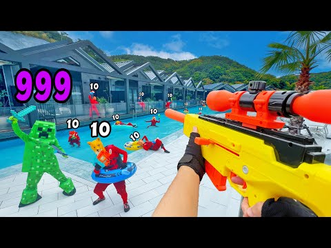 Nerf War | Minecraft Battle 2(Nerf First Person Shooter)