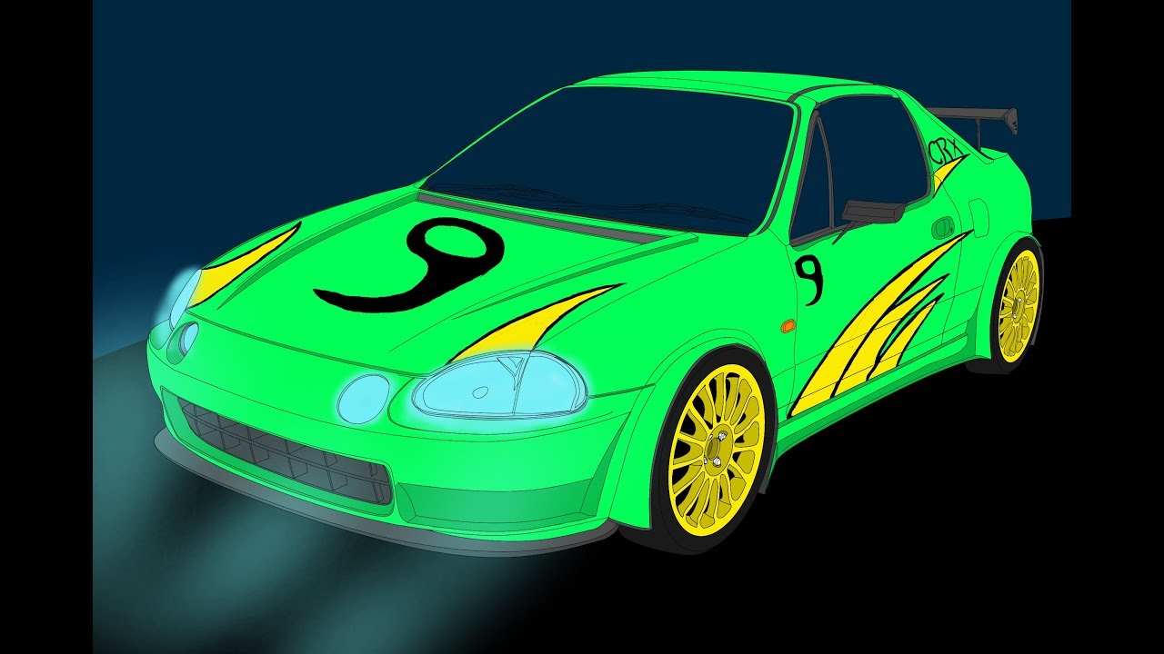 speed car vinyl design #13 Racing 9 CRX - YouTube