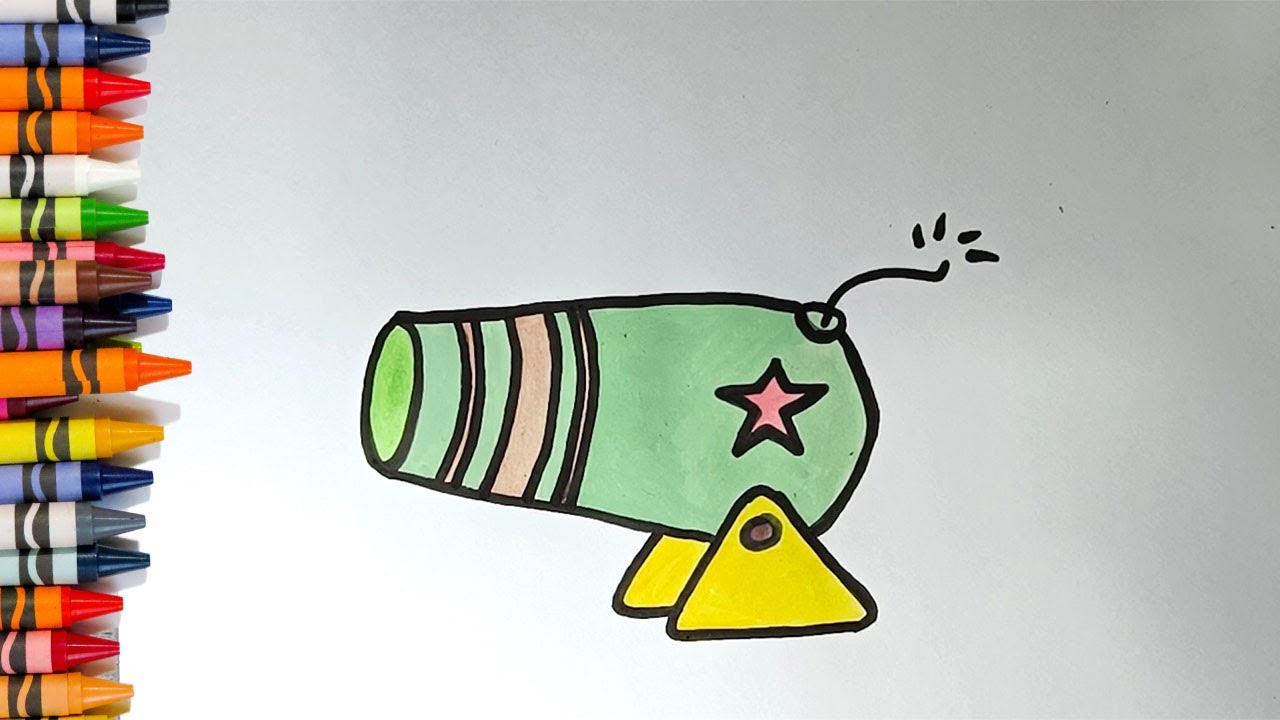 Cannon Drawing & Colouring For Kids! How To Draw Cannon - YouTube