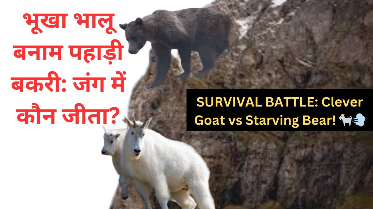 Hungry Bear vs Mountain Goat Fight | Hunger Bear Hunting Mountain Goat ...