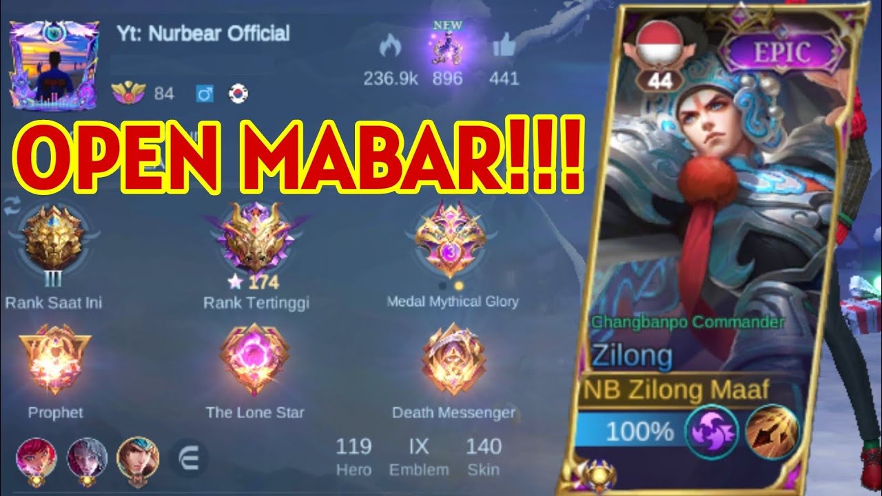 🔴LIVE ML | OPEN MABAR EPIC LEGEND MYTHIC - Mobile Legends - YouTube
