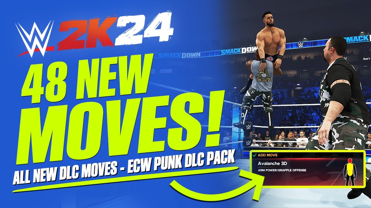 WWE 2K24: Almost 50 New Moves Added! (All New DLC Moves!) (ECW Punk DLC ...