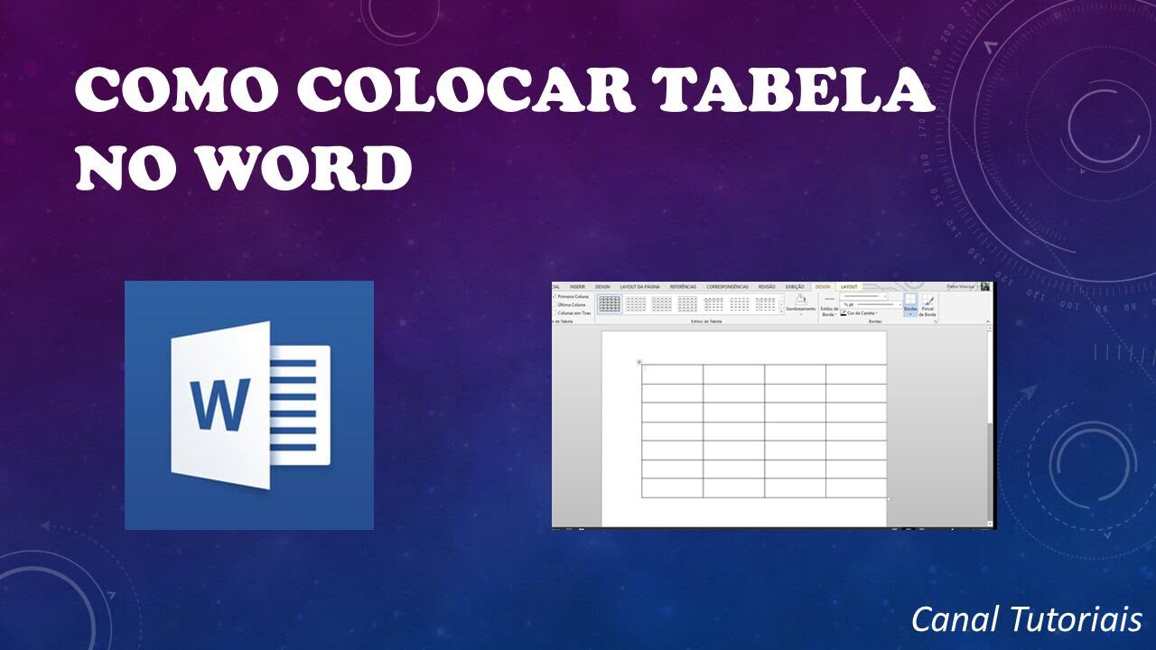 Como colocar tabela no Word (How to put table in Word) - YouTube