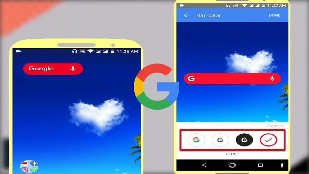 How to Customize Google Widget on Home Screen of Android Device - YouTube