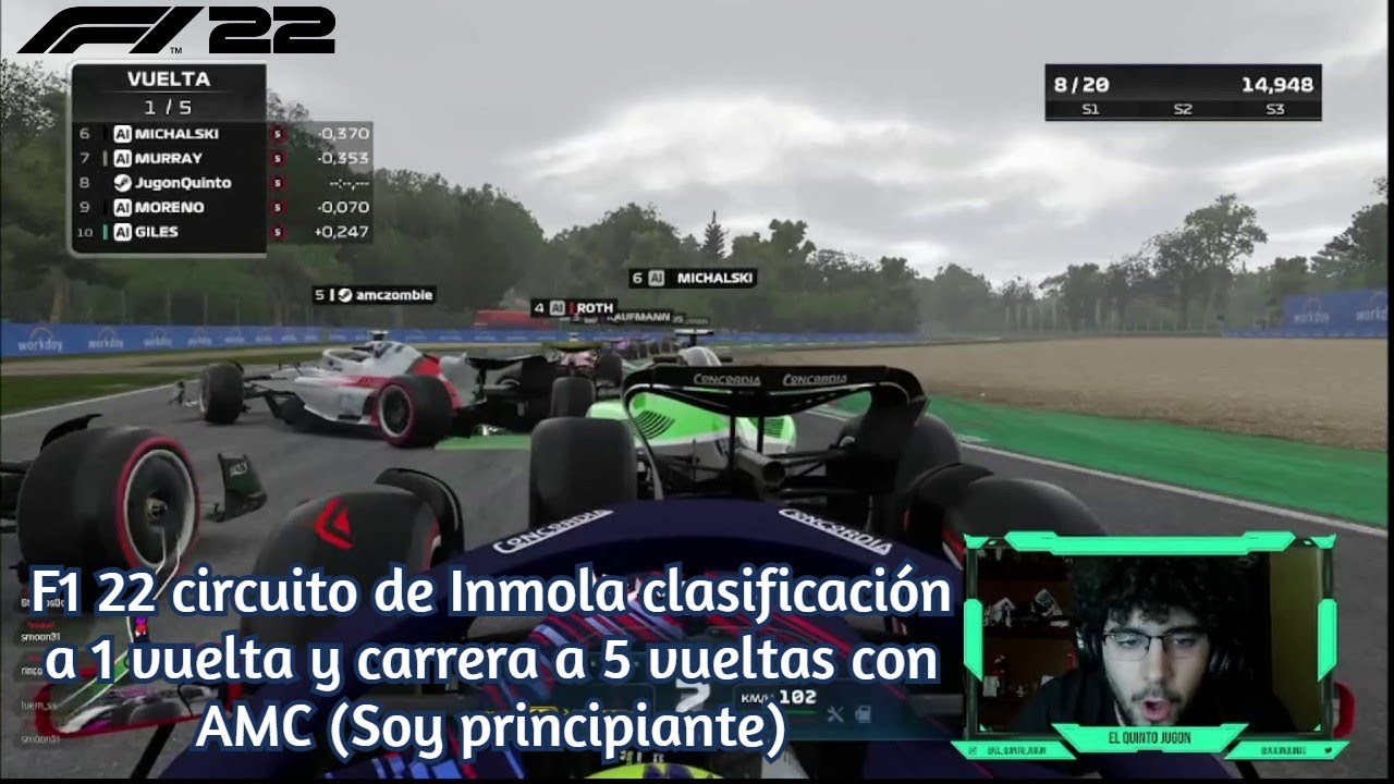 F1 22 circuito de Inmola clasificación a 1 vuelta y carrera a 5 vueltas ...
