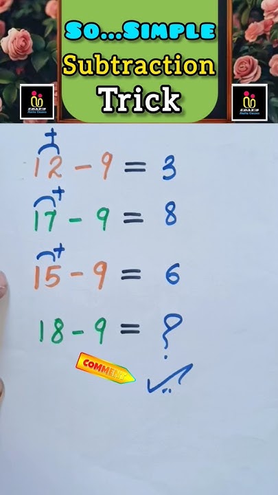 Sosimple Subtraction Trick Shortsfeed Shorts Ytshorts Subtraction Shorttrick Viral