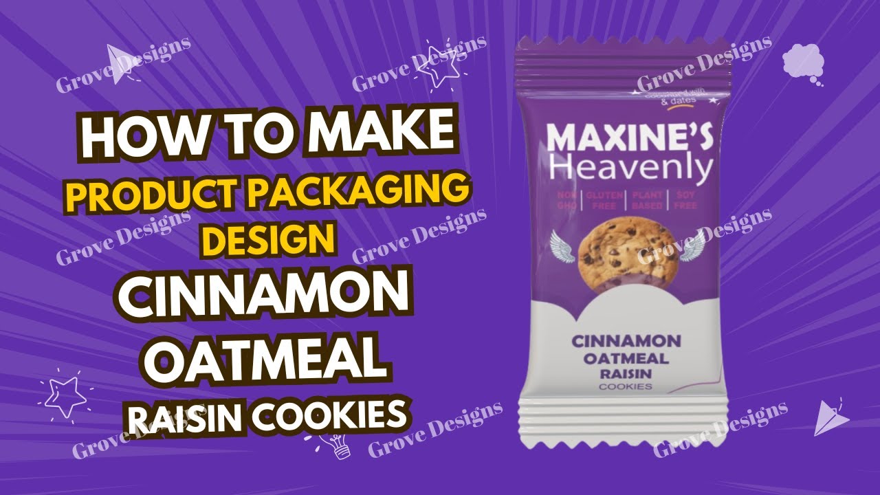 Cinnamon Oatmeal Raisin Cookie Product Label Design| ADOBE ILLUSTRATOR ...