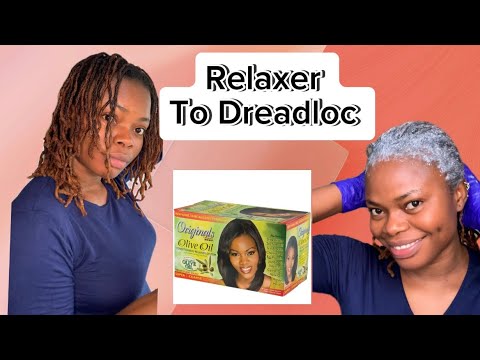 Adding relaxer to my dreadlocs for the first time - YouTube