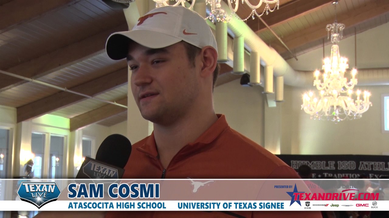Atascocita's Sam Cosmi signs with Texas - YouTube